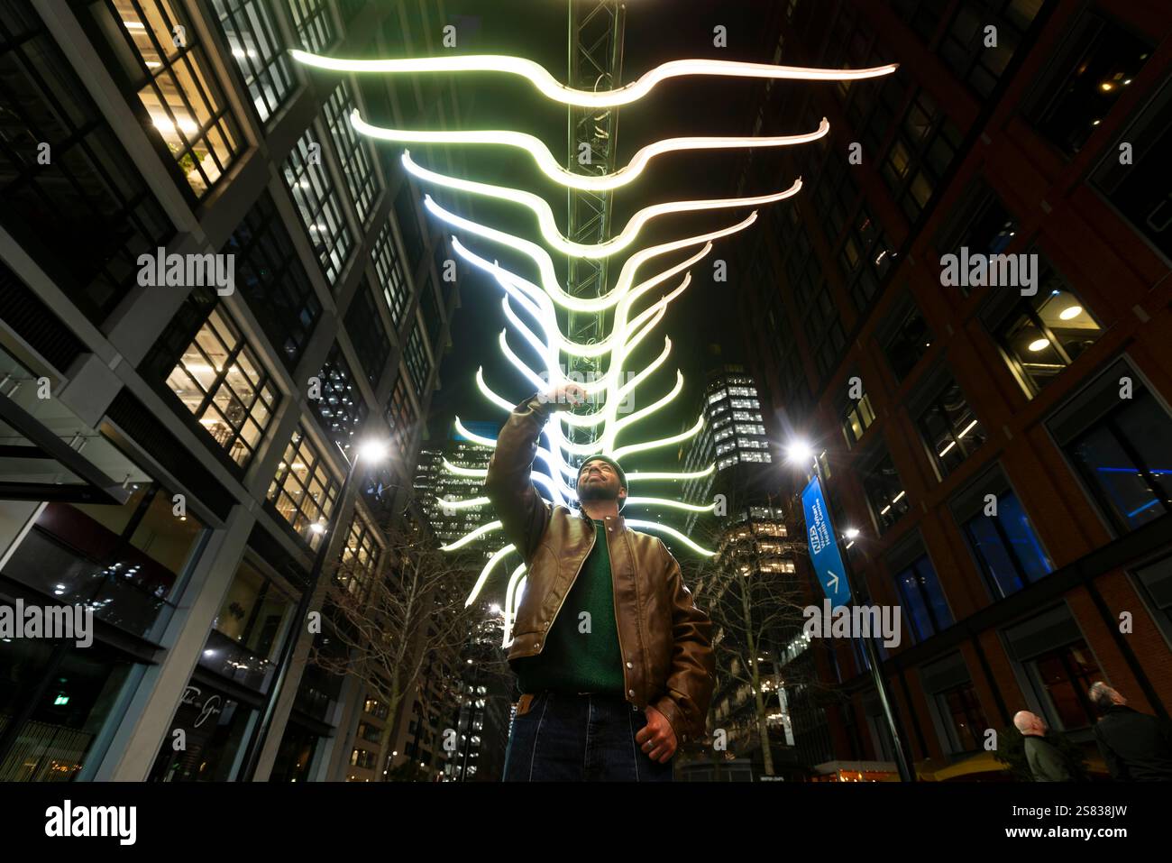 EDITORIAL USE ONLY Bird Passing By artwork by Luminariste on display at ...