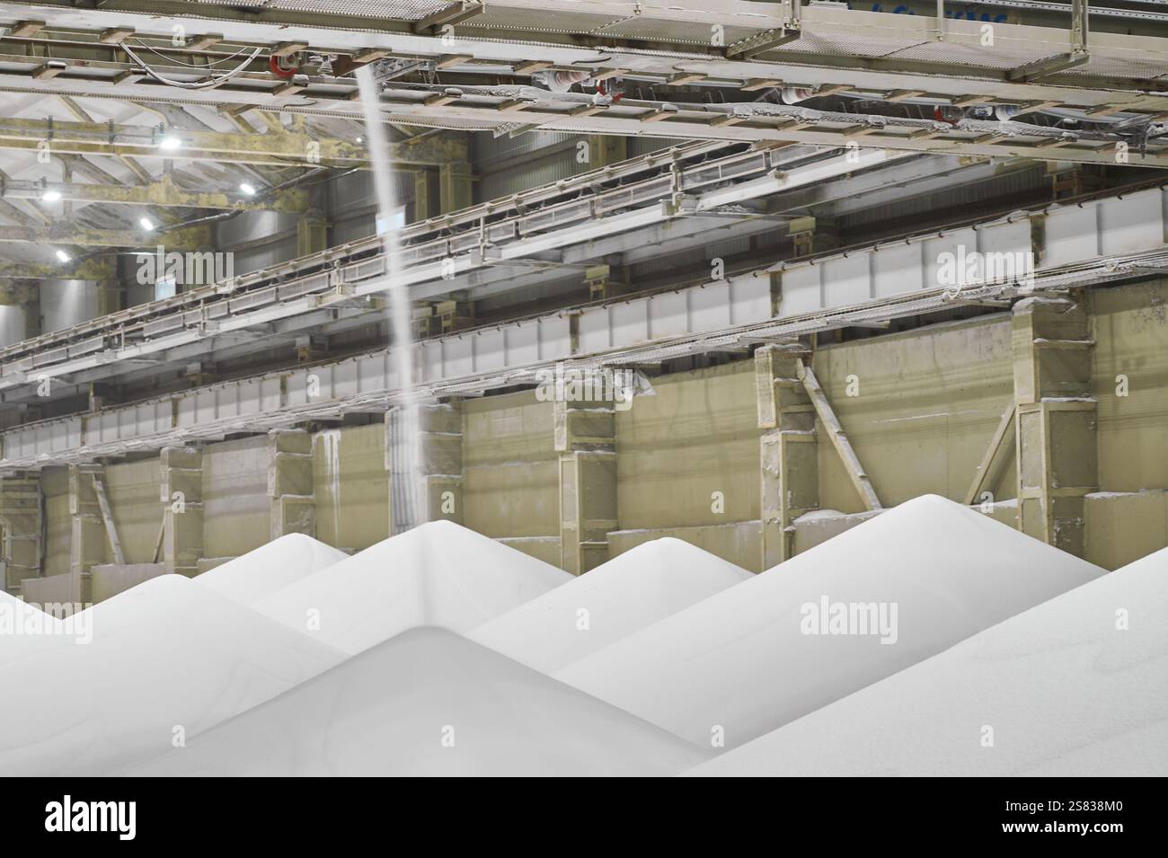 Conveyor system in a chemical plant warehouse efficiently handling ...