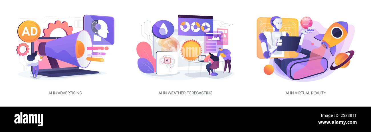 AI Empowering Insights abstract concept vector illustrations Stock ...