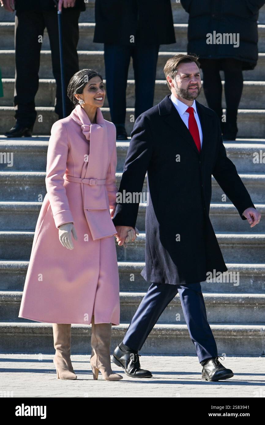 Washington, USA. 20th Jan, 2025. Second Lady Usha Vance and Vice ...