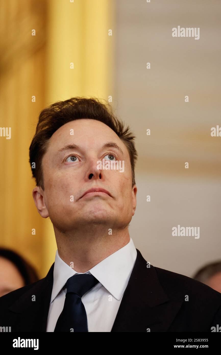 Washington, United States. 20th Jan, 2025. Tesla, SpaceX and X CEO Elon ...