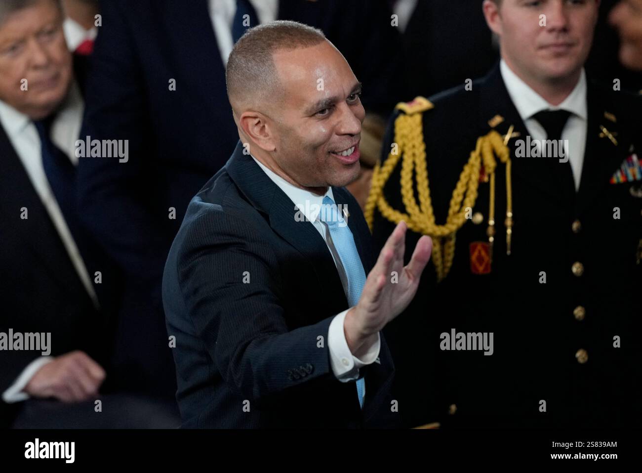 Rep. Hakeen Jeffries, D-N.Y., waves during the 60th Presidential ...