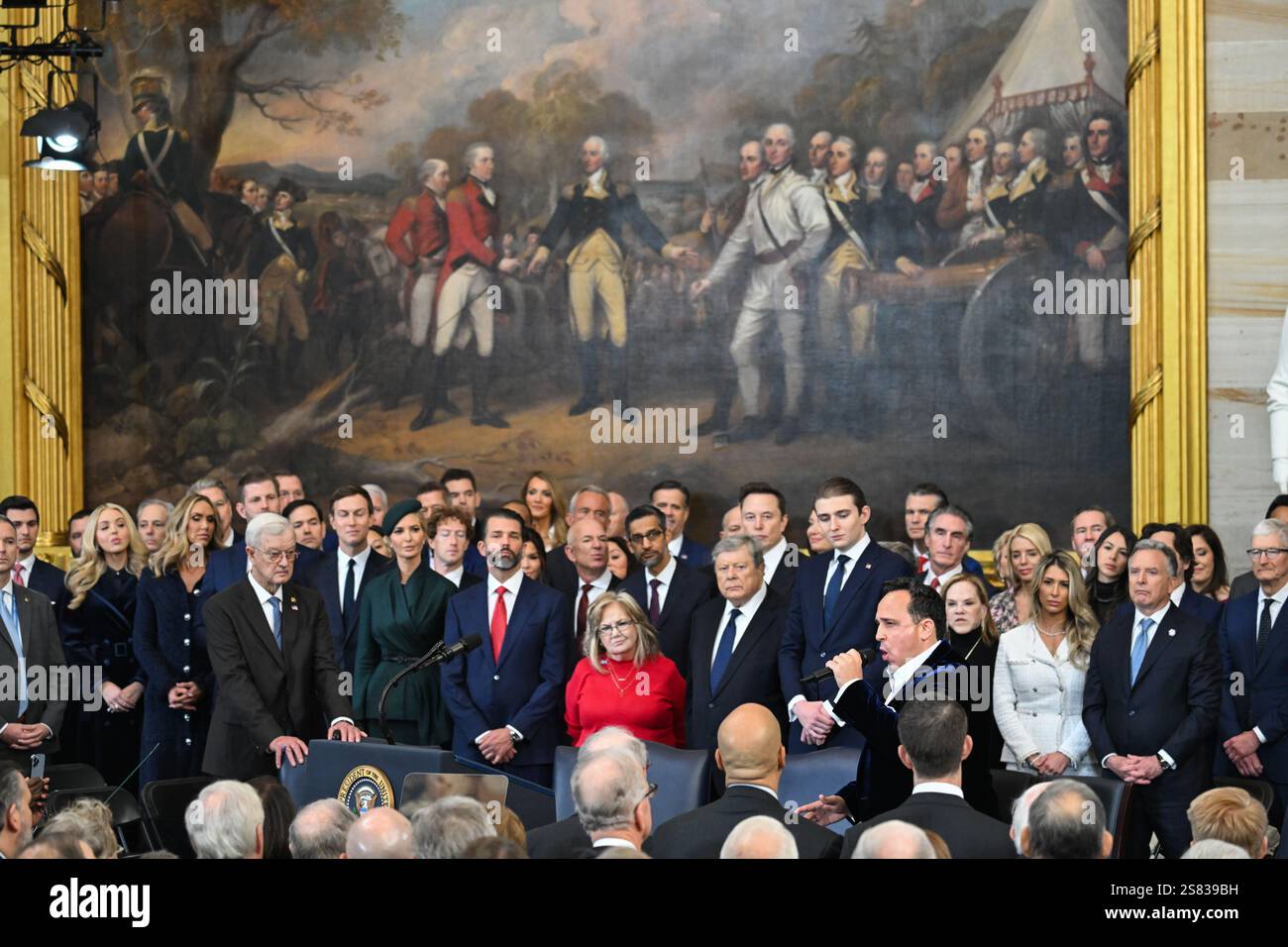 US singer Christopher Macchio performs during the inauguration ceremony ...