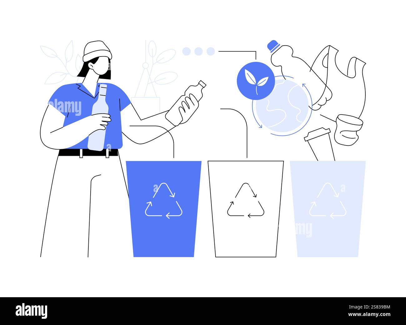 Trash sorting isolated cartoon vector illustrations Stock Vector Image ...