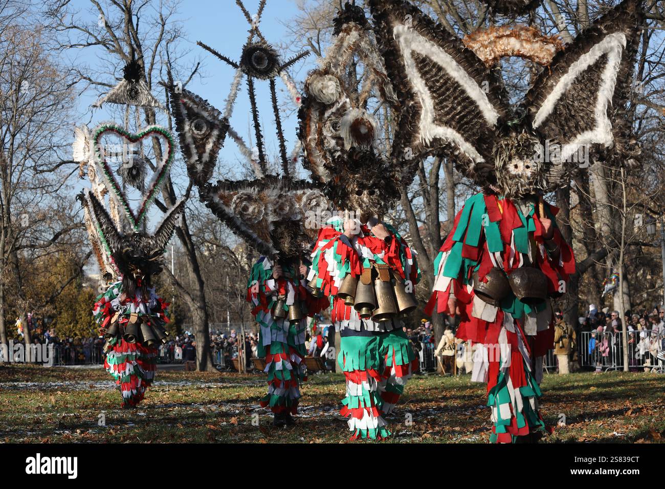 People called parade in masks and costumes, perform ritual dances to drive away evil spirits in ...