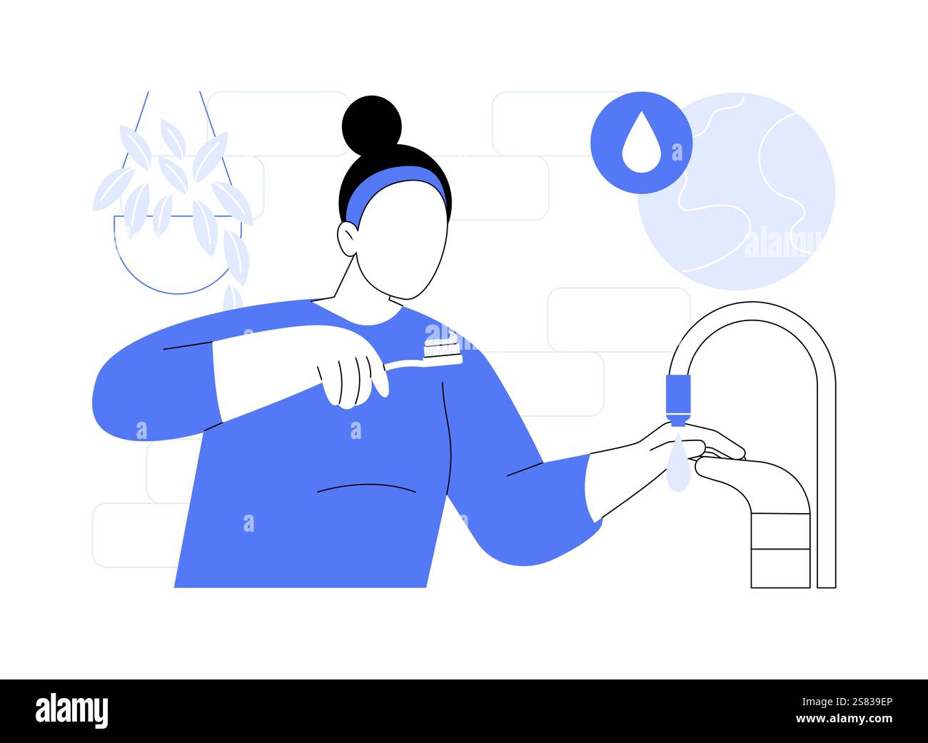 Saving water isolated cartoon vector illustrations Stock Vector Image ...