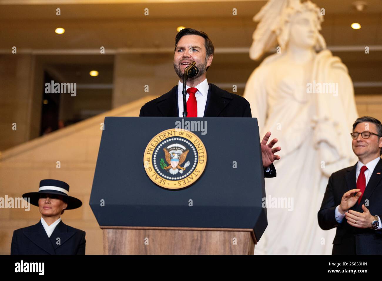 Washington, DC. 20th Jan, 2025. Vice President JD Vance addresses ...