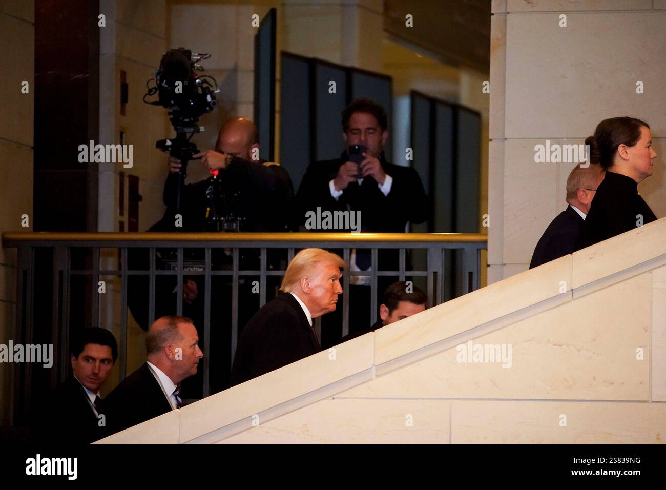 Washington, DC, USA. 20th Jan, 2025. US President Donald Trump, center ...