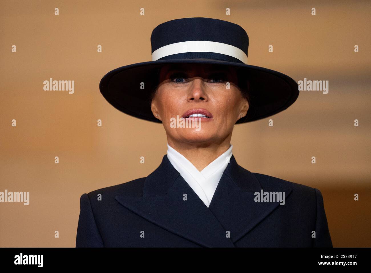 Washington, DC. 20th Jan, 2025. First lady Melania Trump is seen as her ...