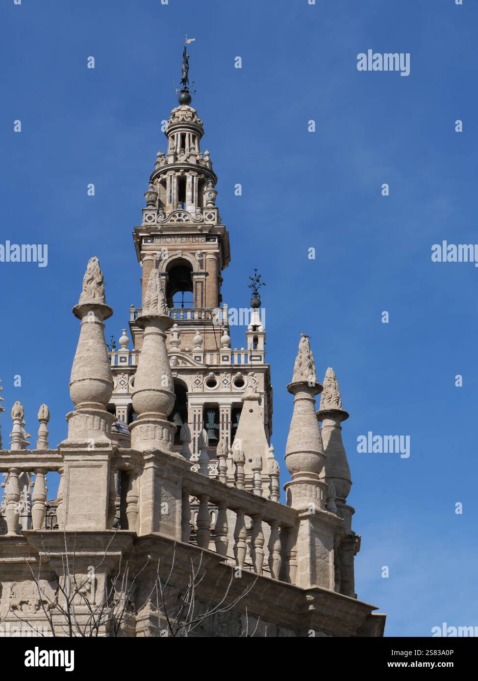 Gothic turrets on the roof of the Cathedral of Maria de la Sede in ...