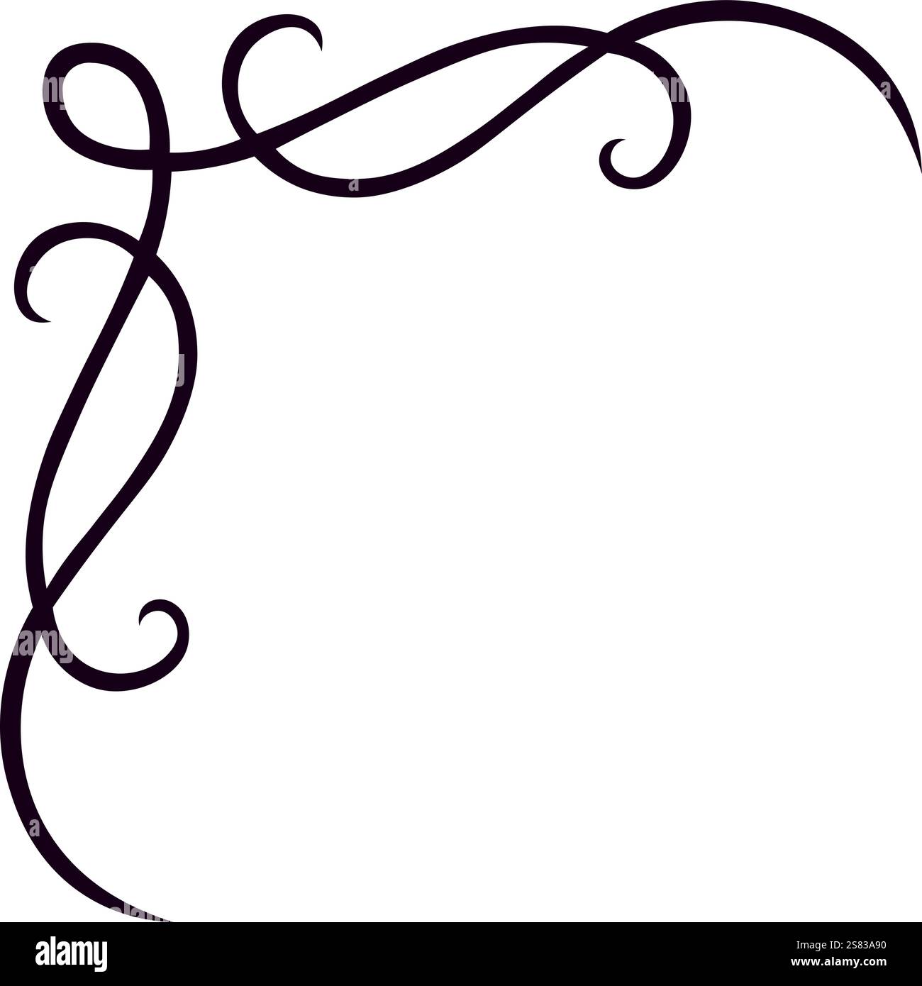 Decorative corner ornament featuring elegant curves and intricate ...