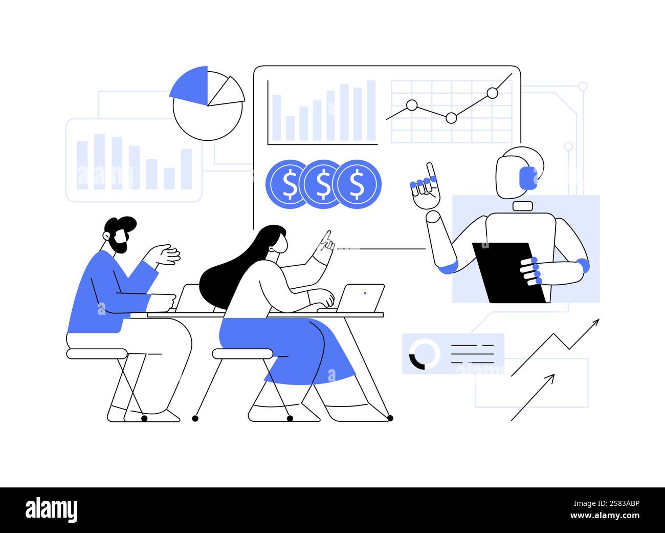 AI-Enhanced Sales Training abstract concept vector illustration Stock ...