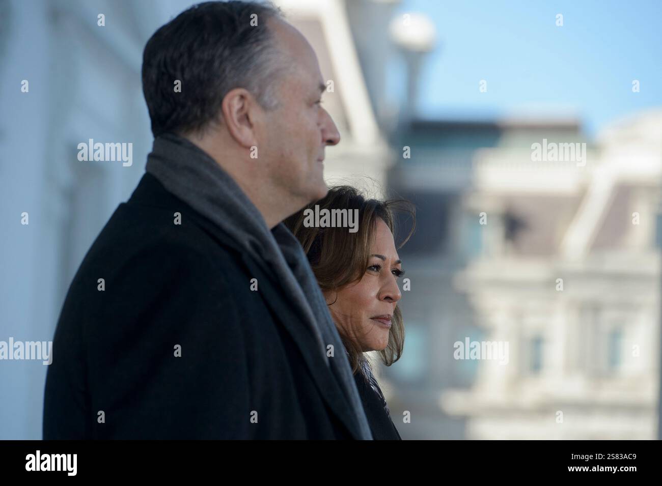 Vice President Kamala Harris and second gentleman Doug Emhoff walk out ...