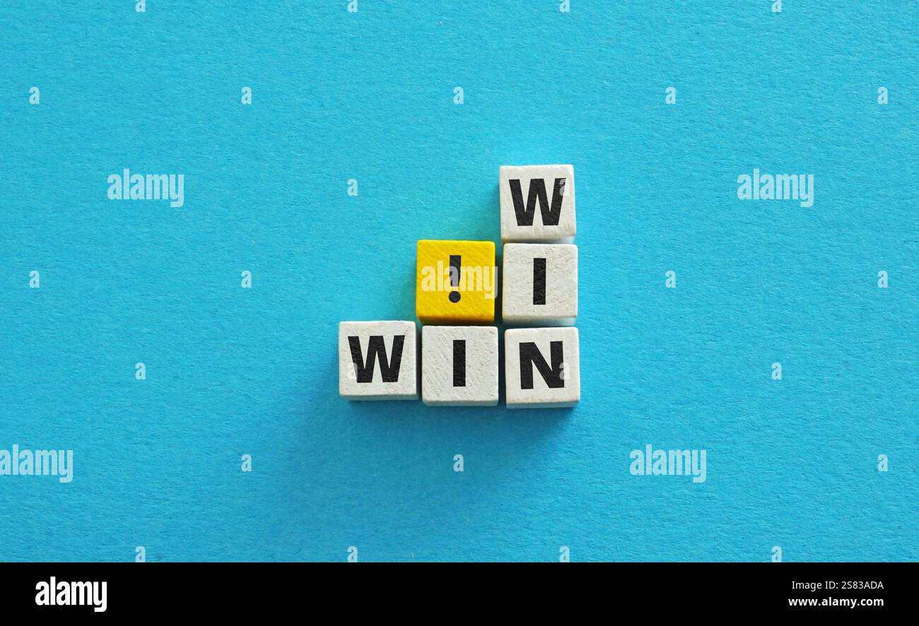 Cubes with the phrase win win. Collaboration and mutual success Stock ...