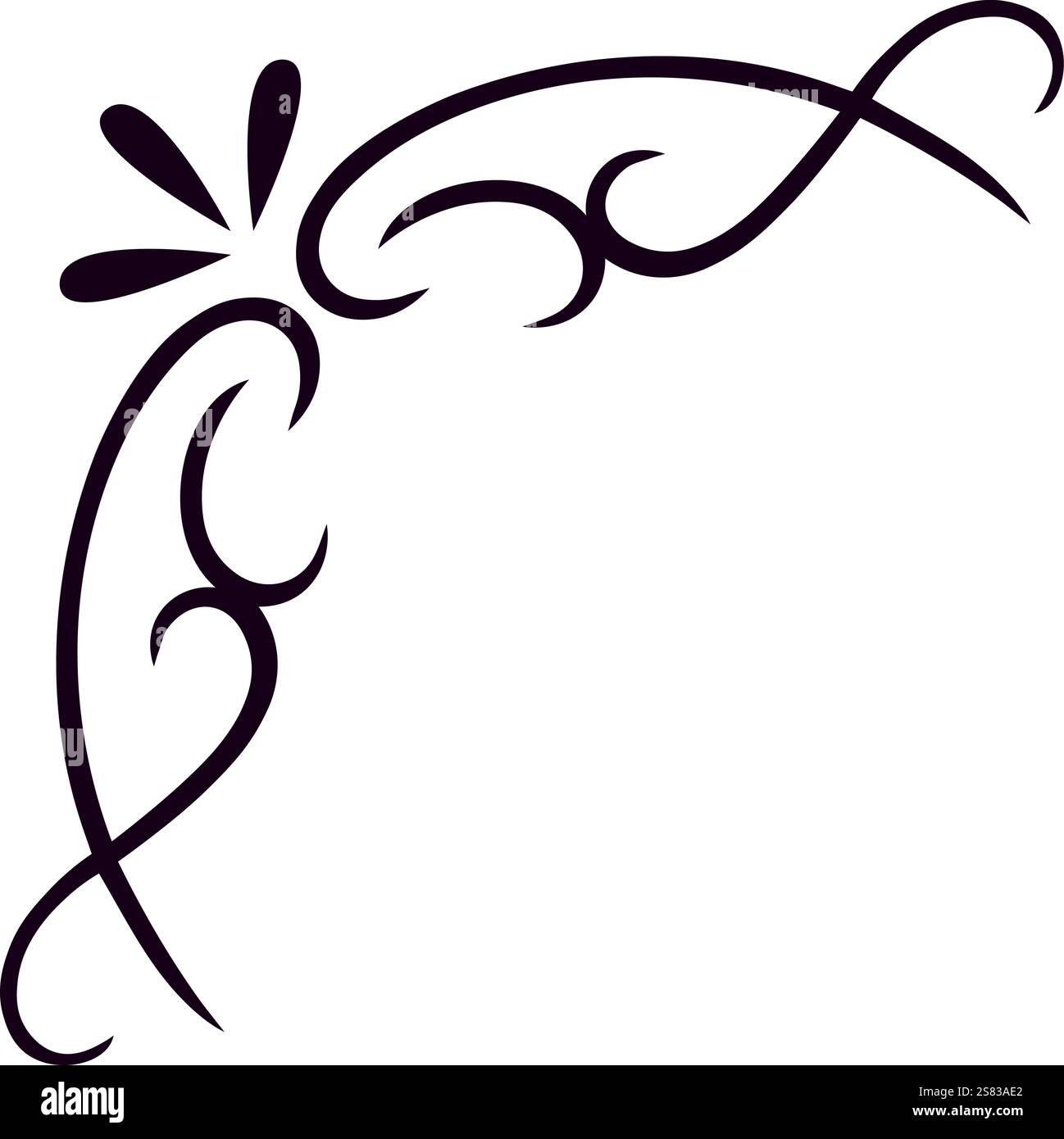 Corner ornament with elegant swirls and flourishes, creating a ...