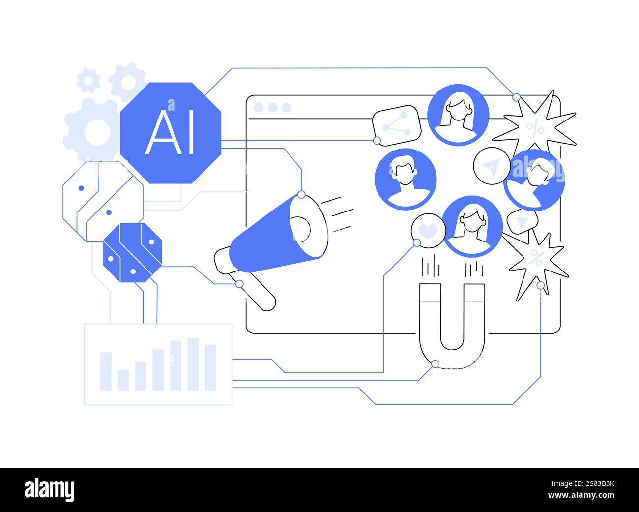 AI-Driven Customer Engagement Analytics abstract concept vector illustration Stock Vector Image ...