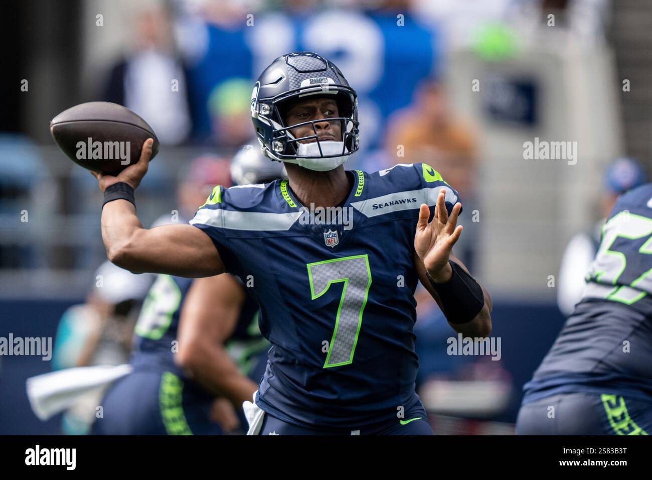 Seattle Seahawks quarterback Geno Smith passes the ball during an NFL ...