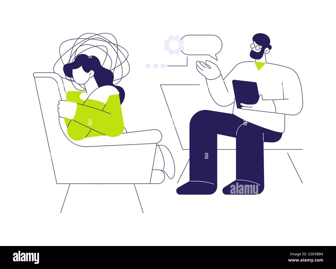 Psychiatric session abstract concept vector illustration Stock Vector ...