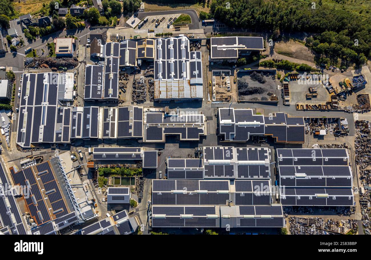 Aerial view, Siegfried Jacob Metallwerke GmbH factory premises with ...
