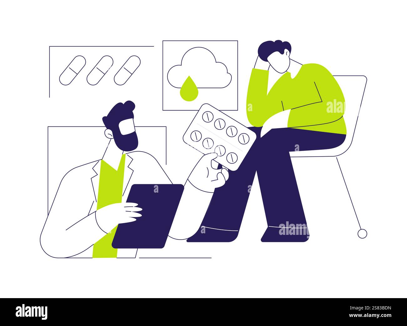 Depression medication abstract concept vector illustration Stock Vector ...