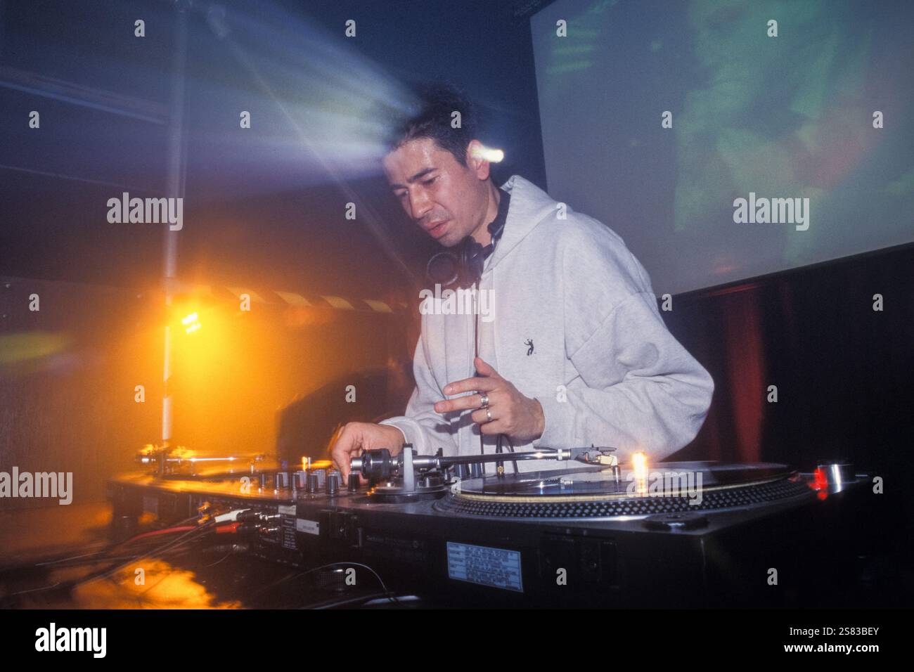 BOMB THE BASS, DJ SET, 2000: Timothy Simenon from Bomb The Bass playing ...