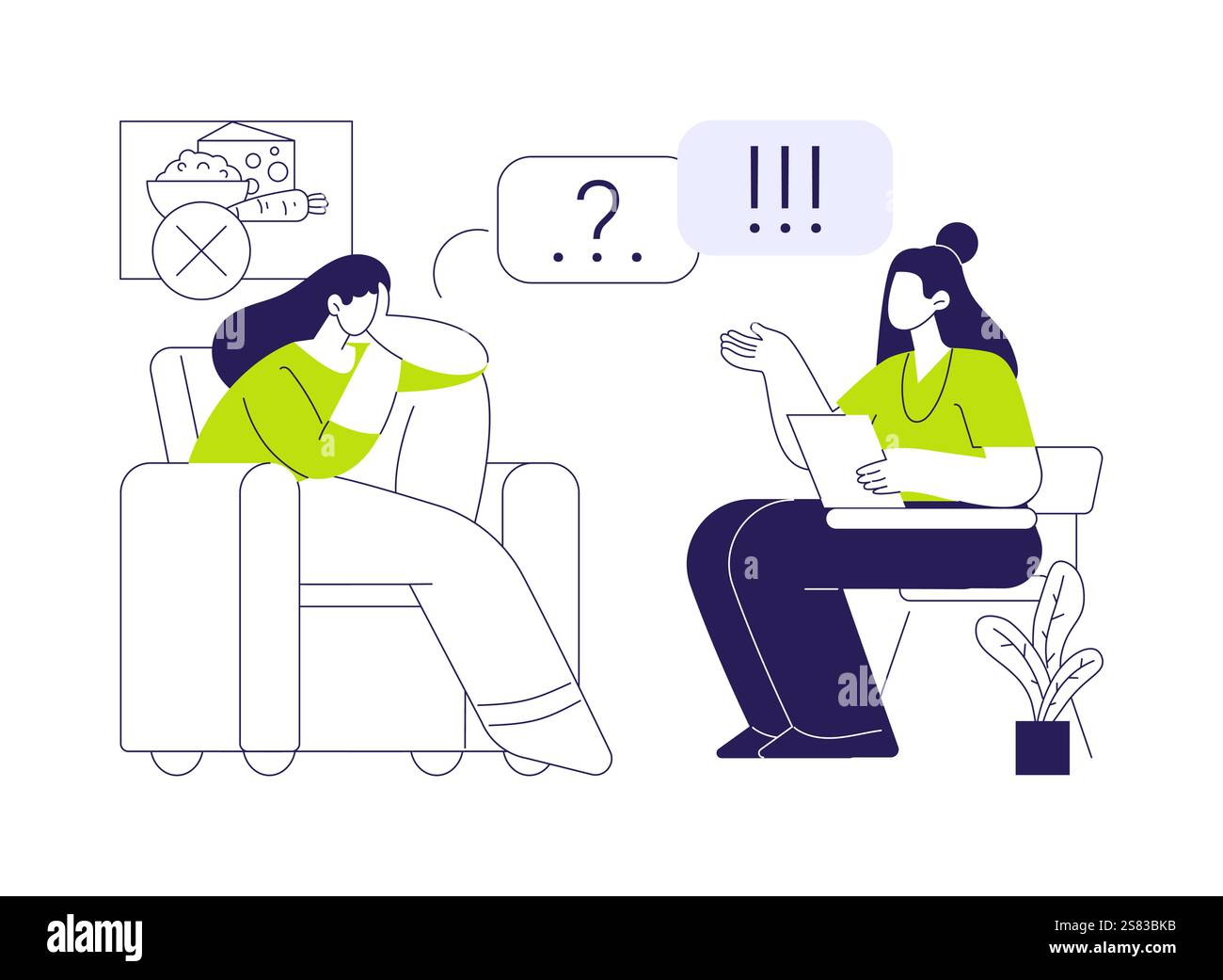 Teens eating disorders treatment abstract concept vector illustration ...