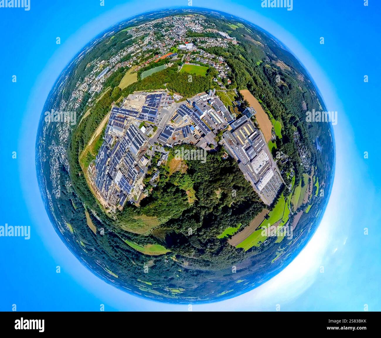 Aerial photo, Dorma Siegfried Jacob Metallwerke GmbH with solar roof ...