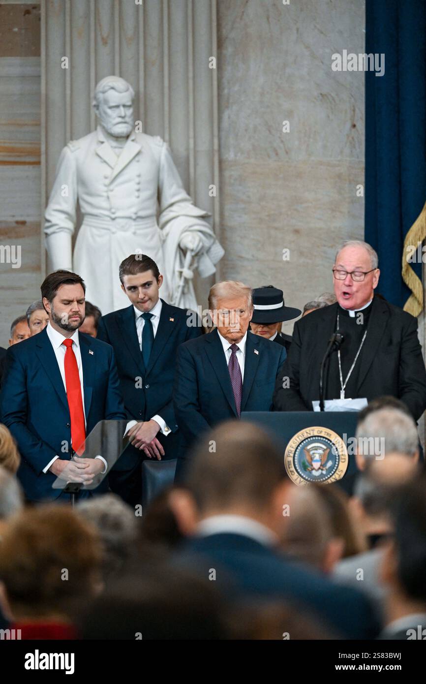 Vice President-elect JD Vance of Ohio, Barron Trump and President-elect ...
