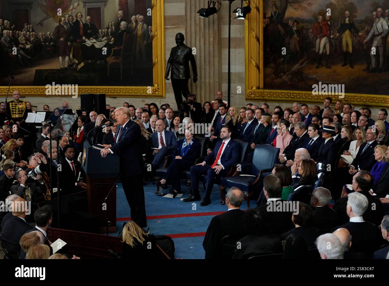 Washington, United States. 20th Jan, 2025. President Donald Trump gives ...