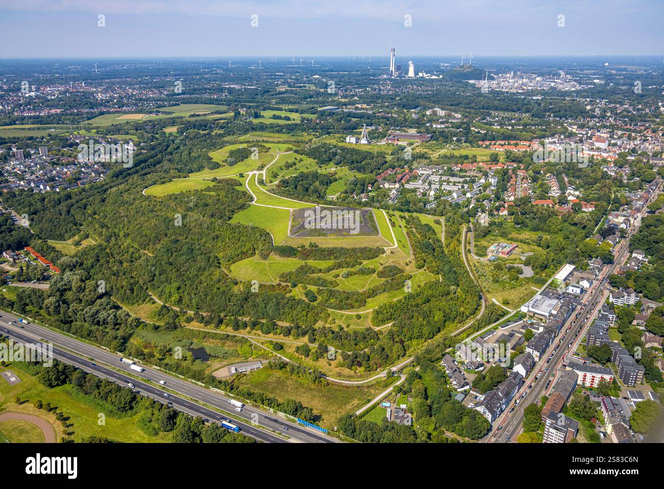 Aerial view, Rungenberg slagheap, also known as Rungenberghalde, with ...
