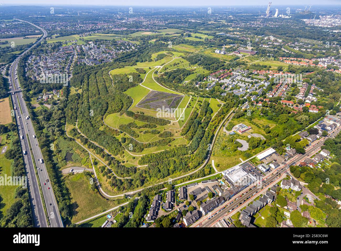 Aerial view, Rungenberg slagheap, also known as Rungenberghalde, with ...