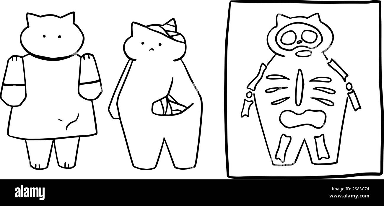 Medic Cat: Healthcare-Inspired Cute Line Art Stock Vector Image & Art ...