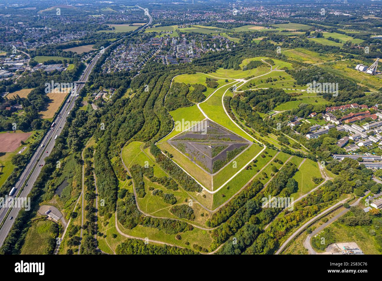 Aerial view, Rungenberg slagheap, also known as Rungenberghalde, with ...