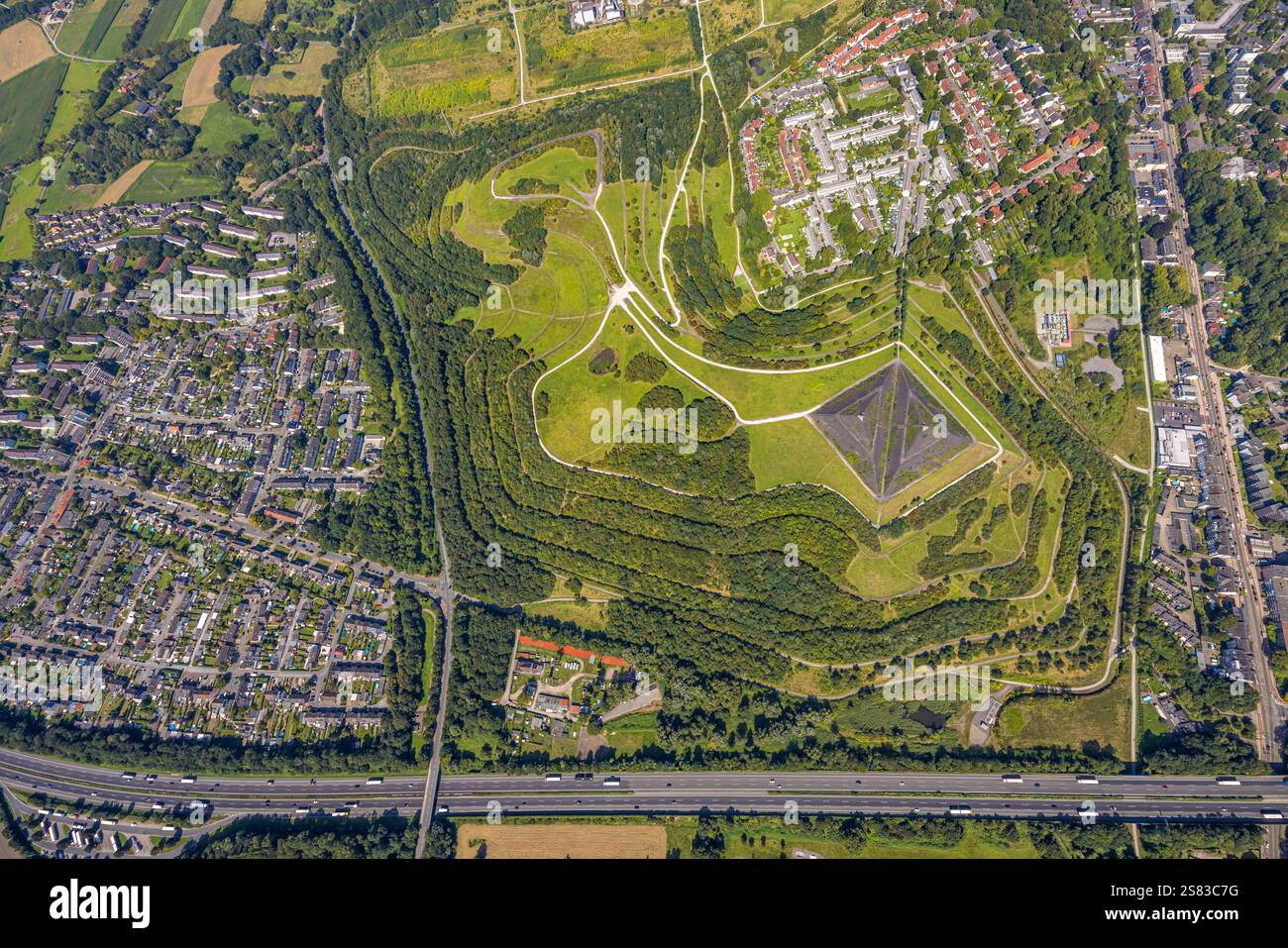 Aerial view, Rungenberg slagheap, also known as Rungenberghalde, with ...