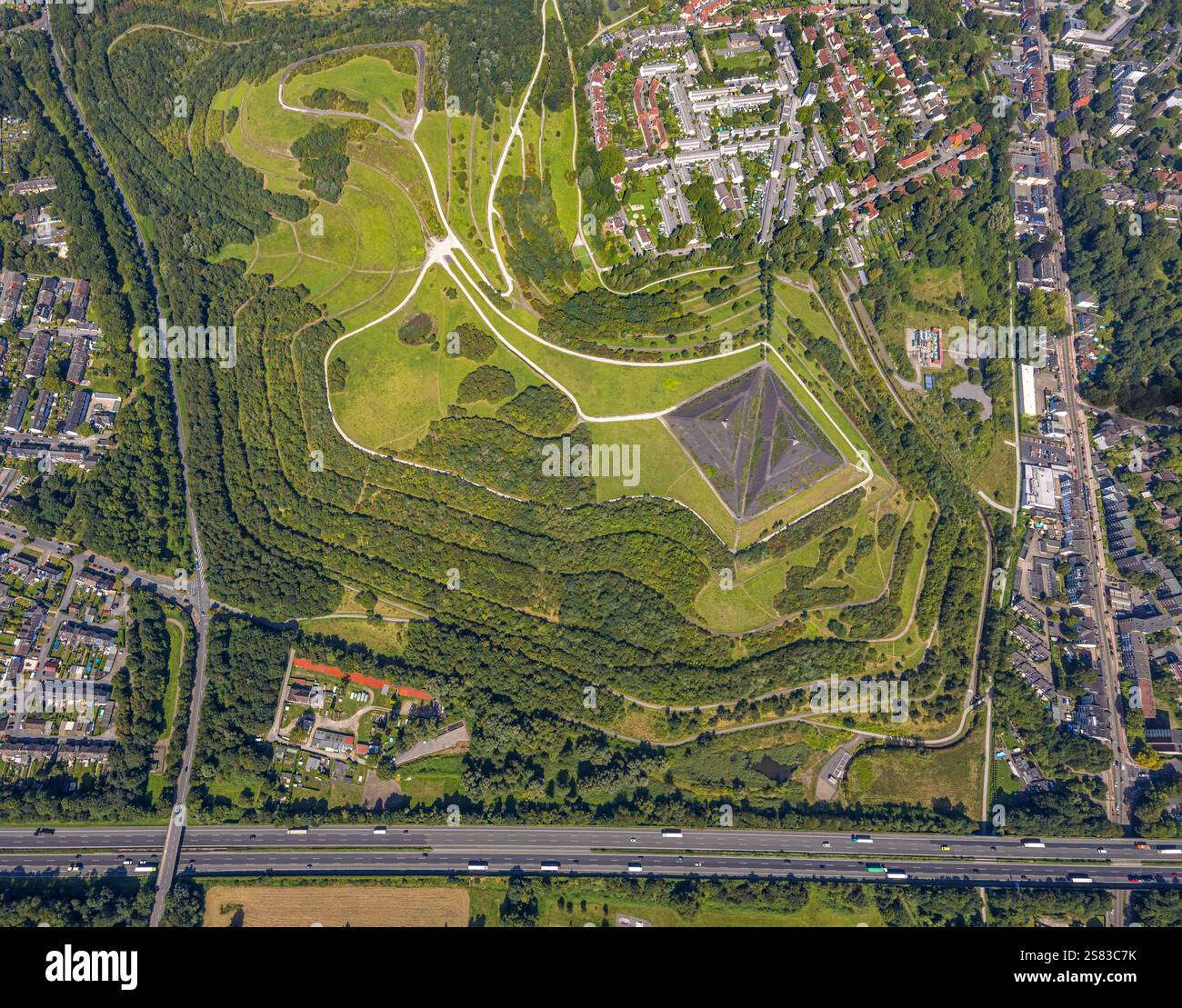 Aerial view, Rungenberg slagheap, also known as Rungenberghalde, with ...