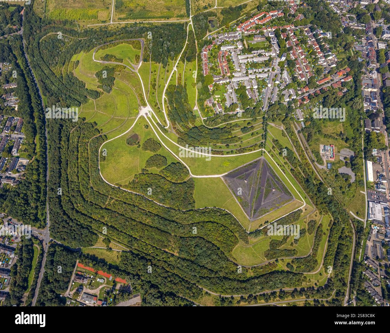Aerial view, Rungenberg slagheap, also known as Rungenberghalde, with ...