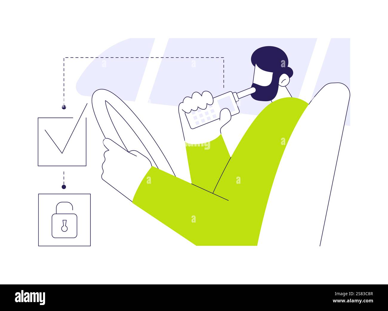 Ignition interlock abstract concept vector illustration Stock Vector ...