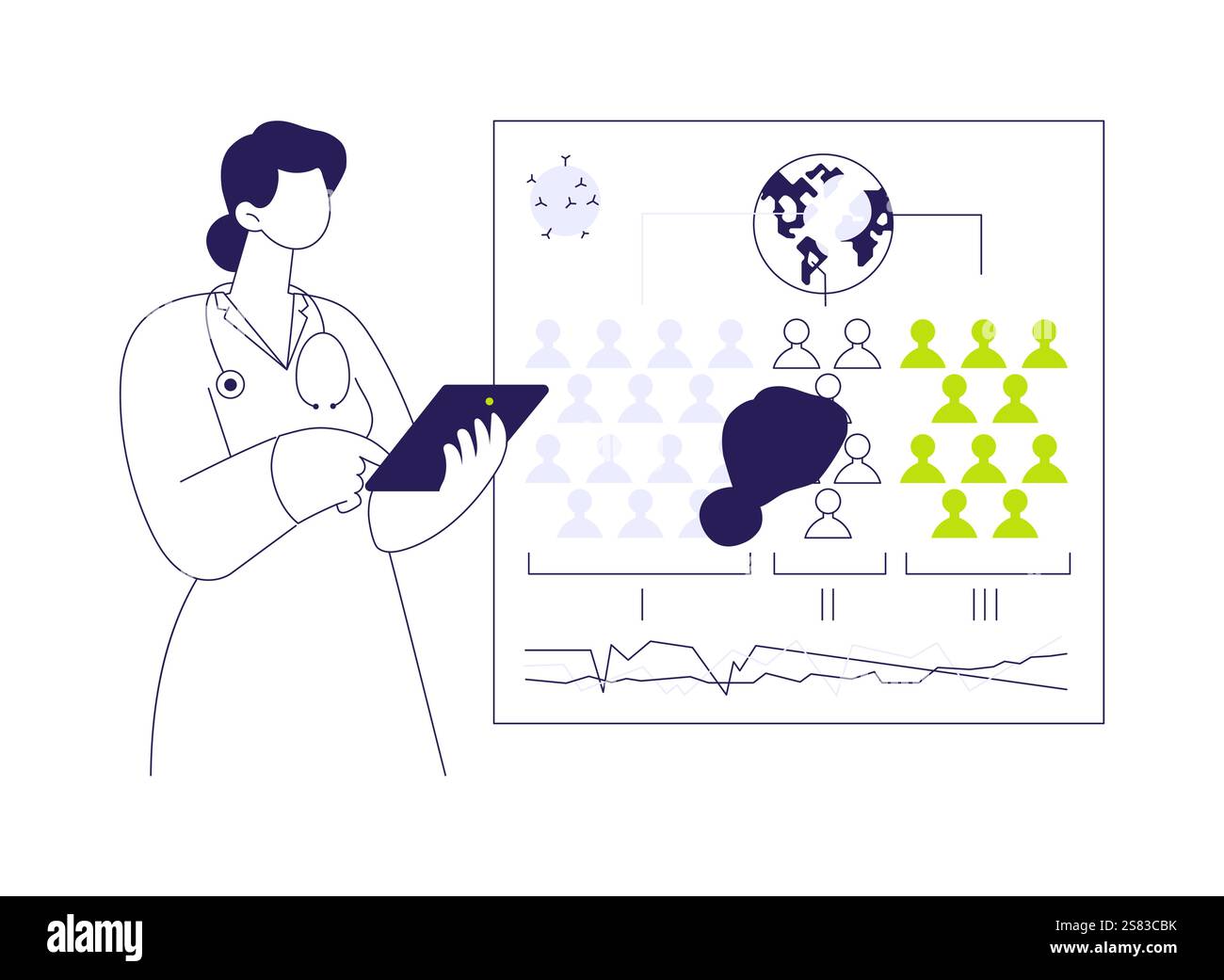 Outbreak investigation abstract concept vector illustration Stock ...