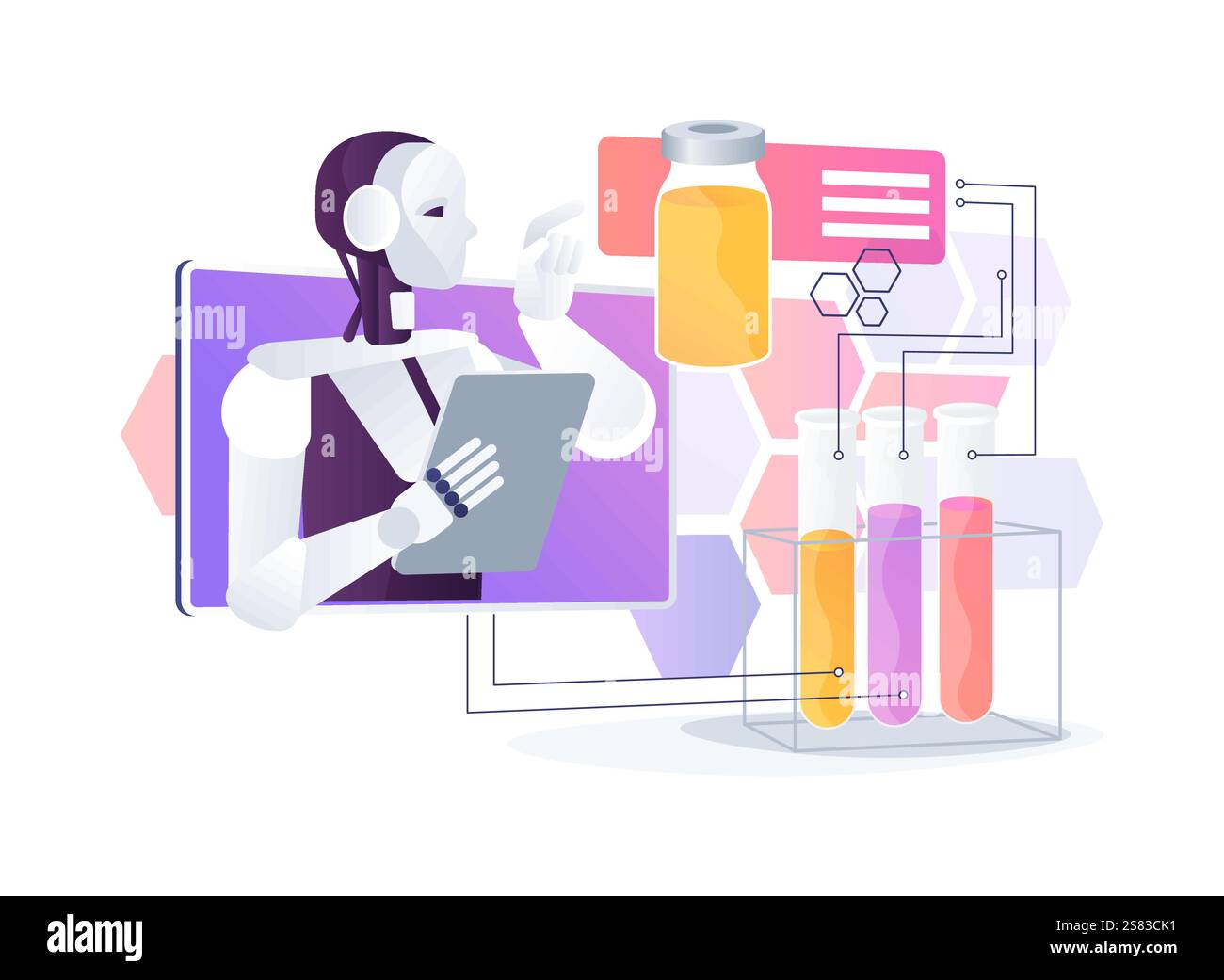 AI-Enhanced Drug Discovery abstract concept vector illustration Stock ...