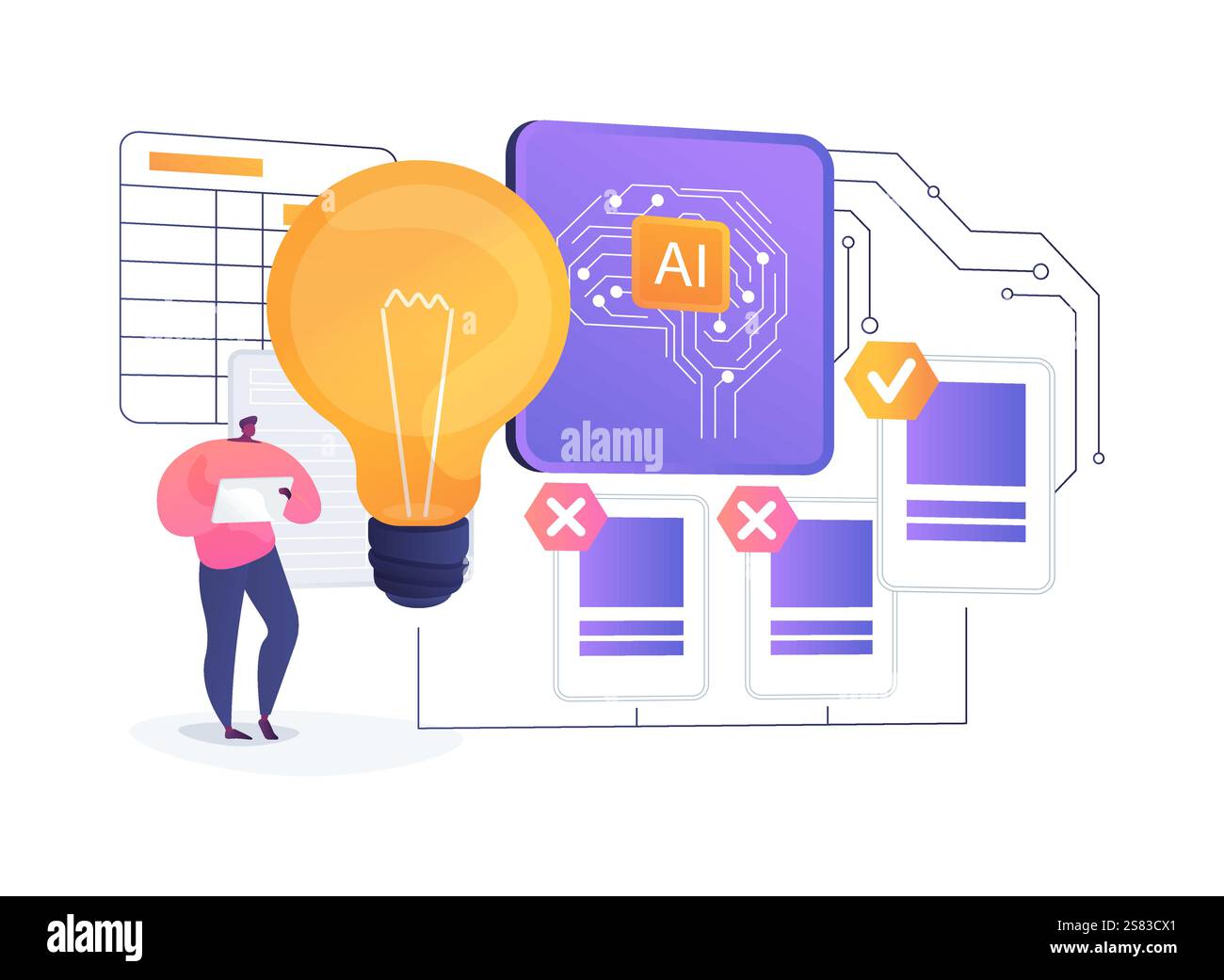 AI-Enhanced Hypothesis Testing abstract concept vector illustration ...