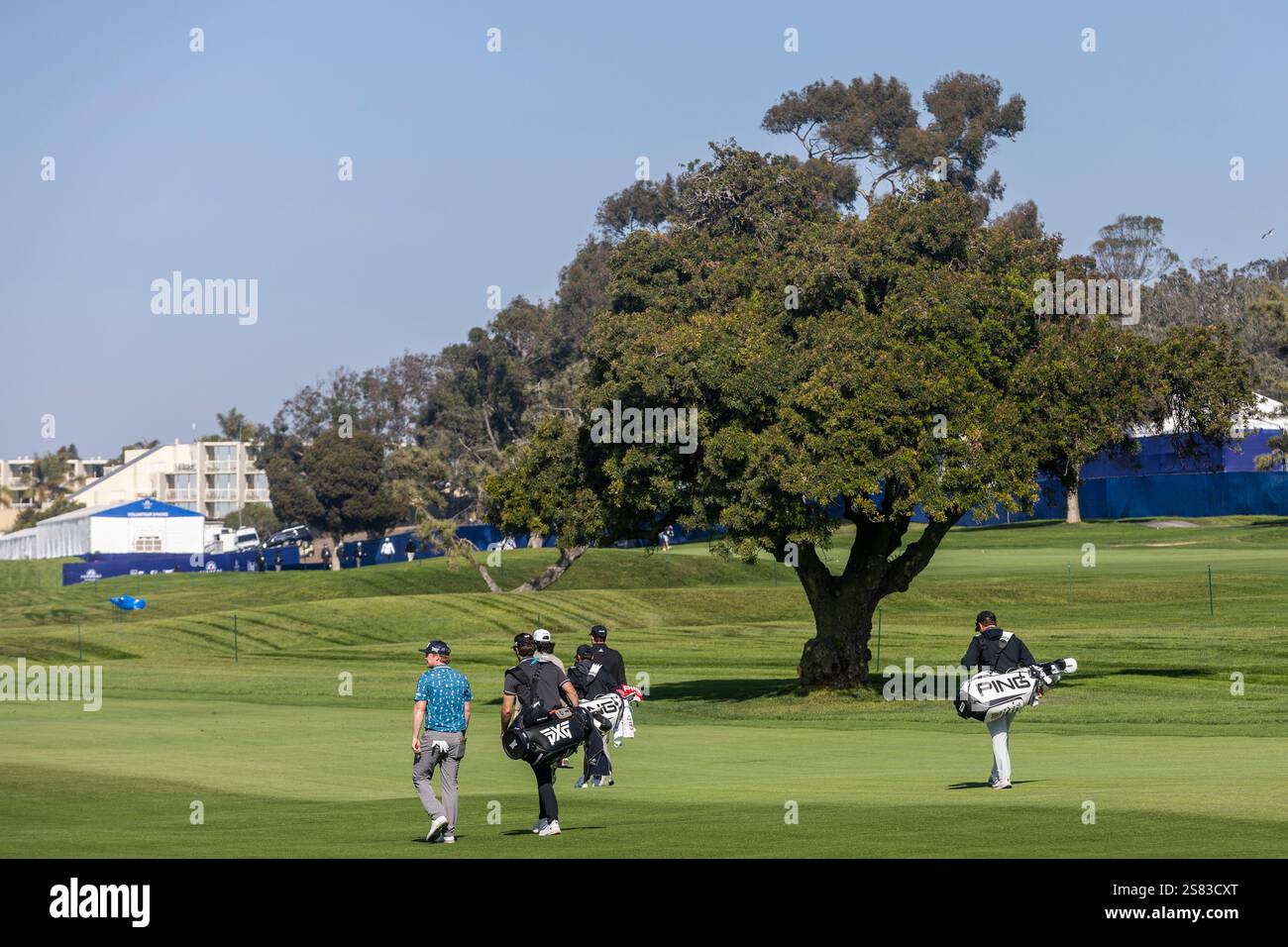 LA JOLLA, CA - JANUARY 20: Golfers Kevin Velo, Mason Andersen, and ...
