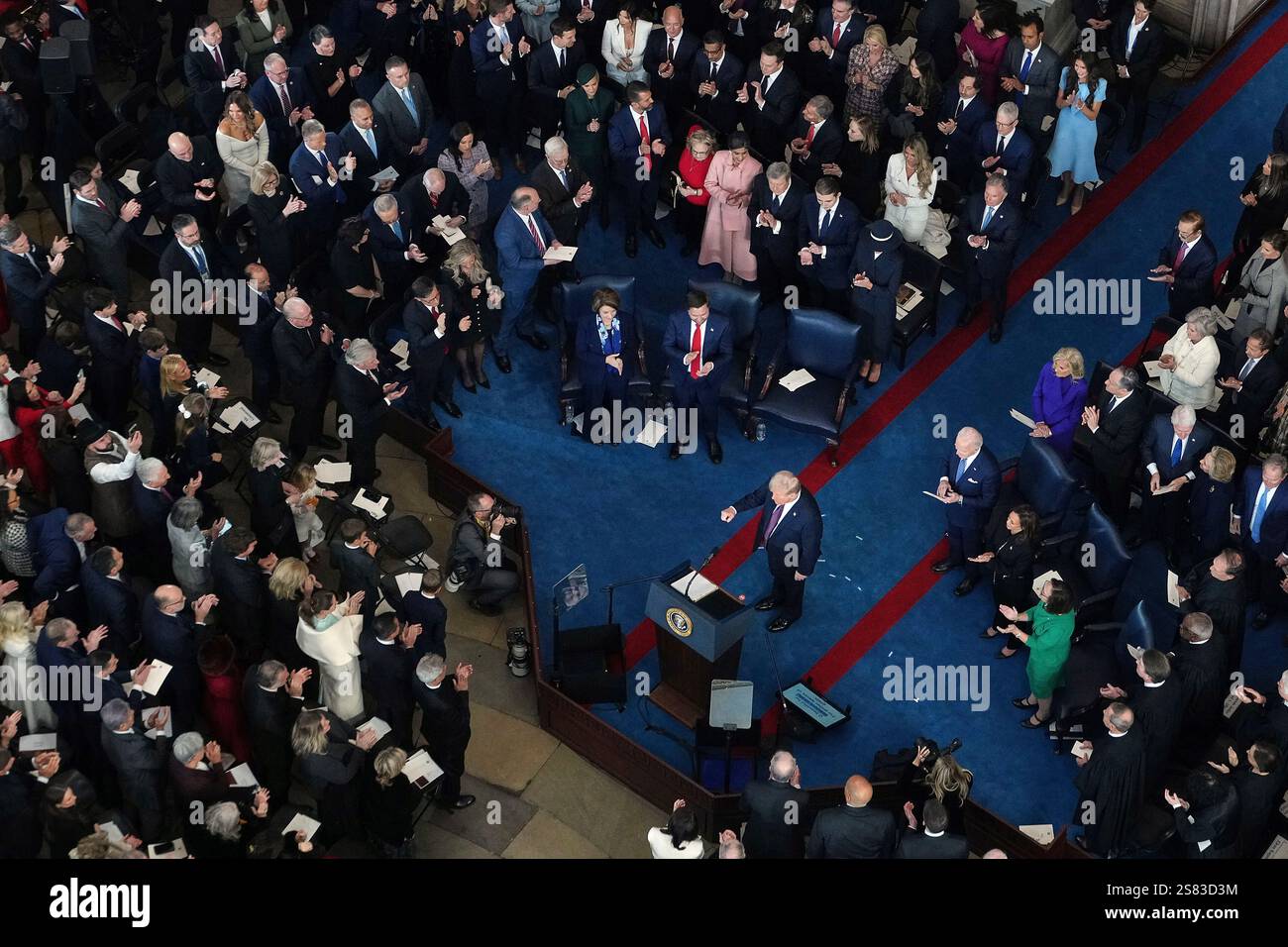 President Donald Trump speaks during the 60th Presidential Inauguration ...