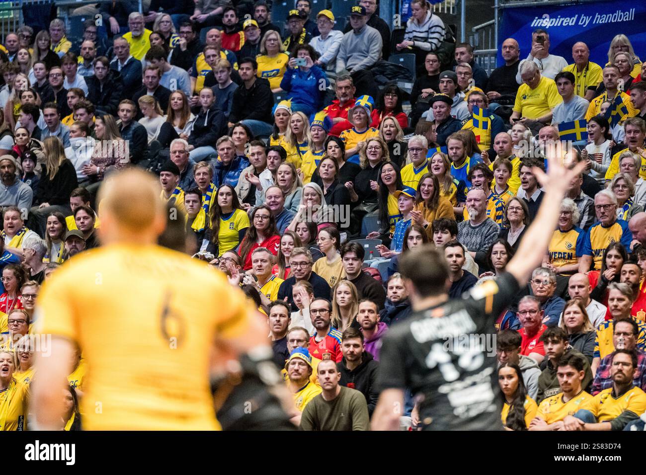 250120 Spectators in the stands during the 2025 IHF World Men's ...