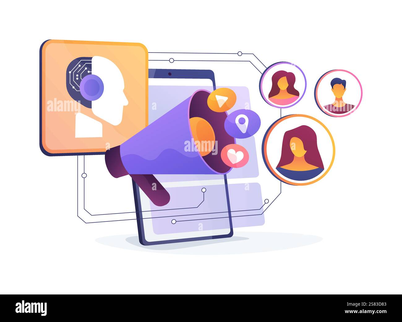 AI-Personalized PR Campaigns abstract concept vector illustration Stock ...