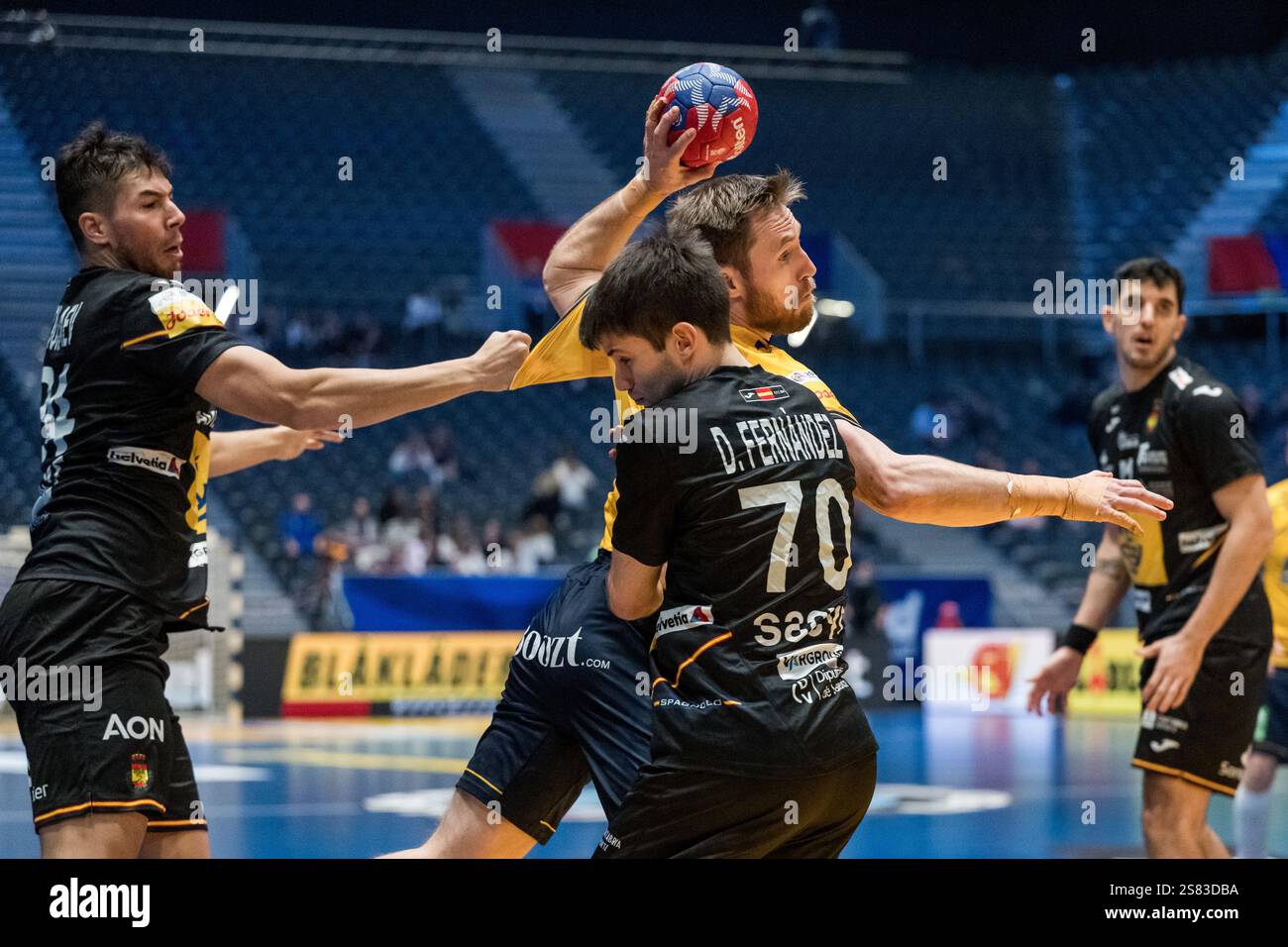 250120 Daniel Dujshebaev and Daniel Fernandez Jimenez of Spain against ...