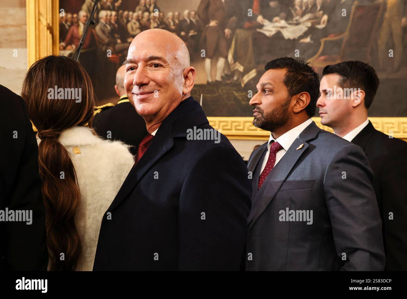 Amazon founder Jeff Bezos, left, and Kash Patel, FBI director nominee ...