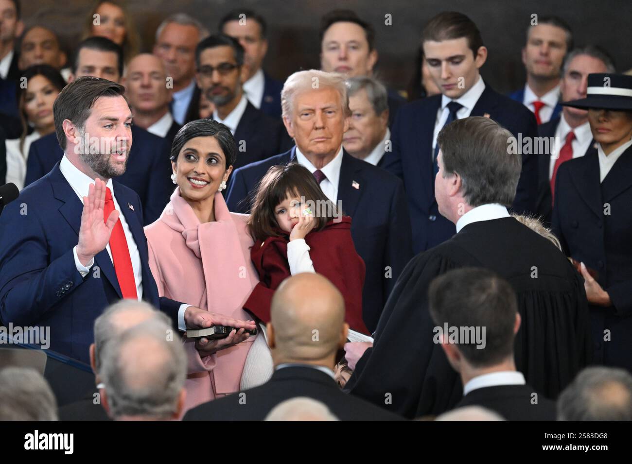 J.D. Vance is sworn in as the US Vice President in the US Capitol ...