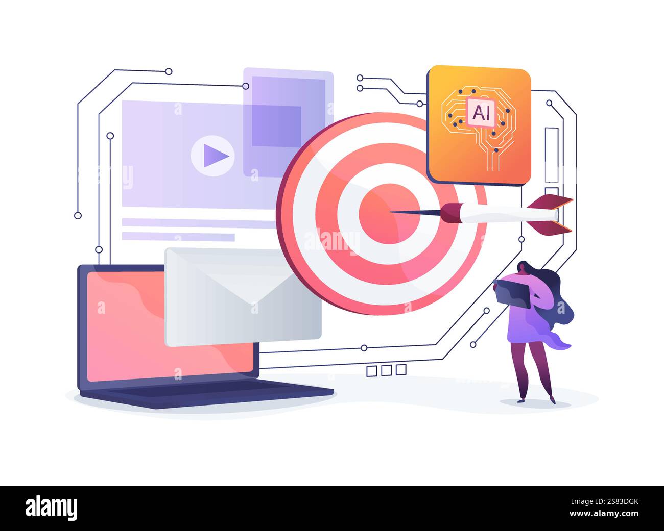 AI-Optimized Communication Channels abstract concept vector ...