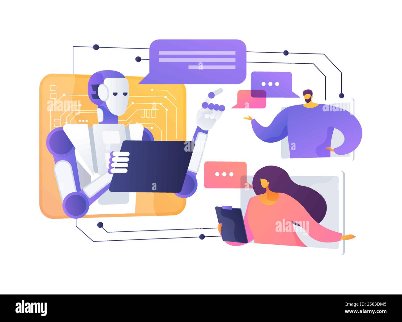 AI-Streamlined Stakeholder Engagement abstract concept vector ...