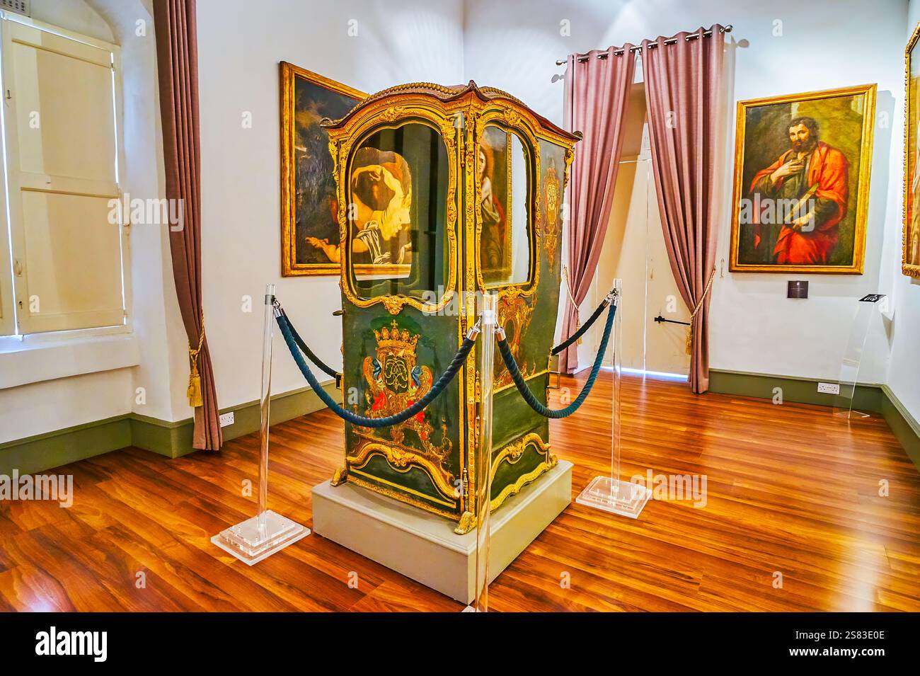 RABAT, MALTA - JUNE 16, 2018: The ornate medieval sedan chair ...